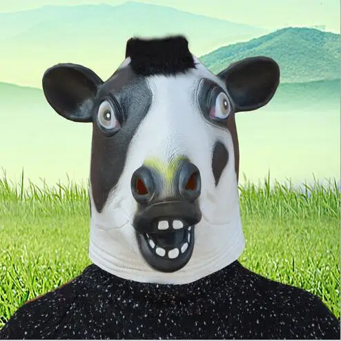 Top Grade Halloween Masks Creepy Cow Party Mask Costume Party Latex ...