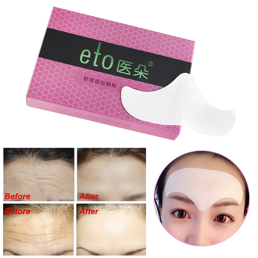 10 PCs/Box Anti wrinkle Stickers Patch Forehead Line Frown Lines ...