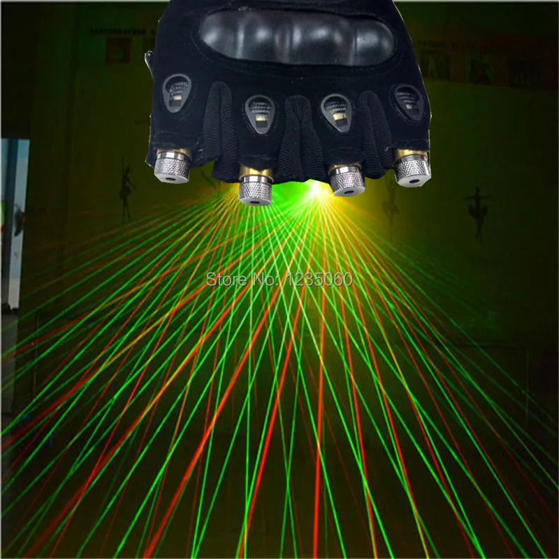 Christmas Red Green Laser Gloves With 4pcs Lasers For Disco Dj Club ...