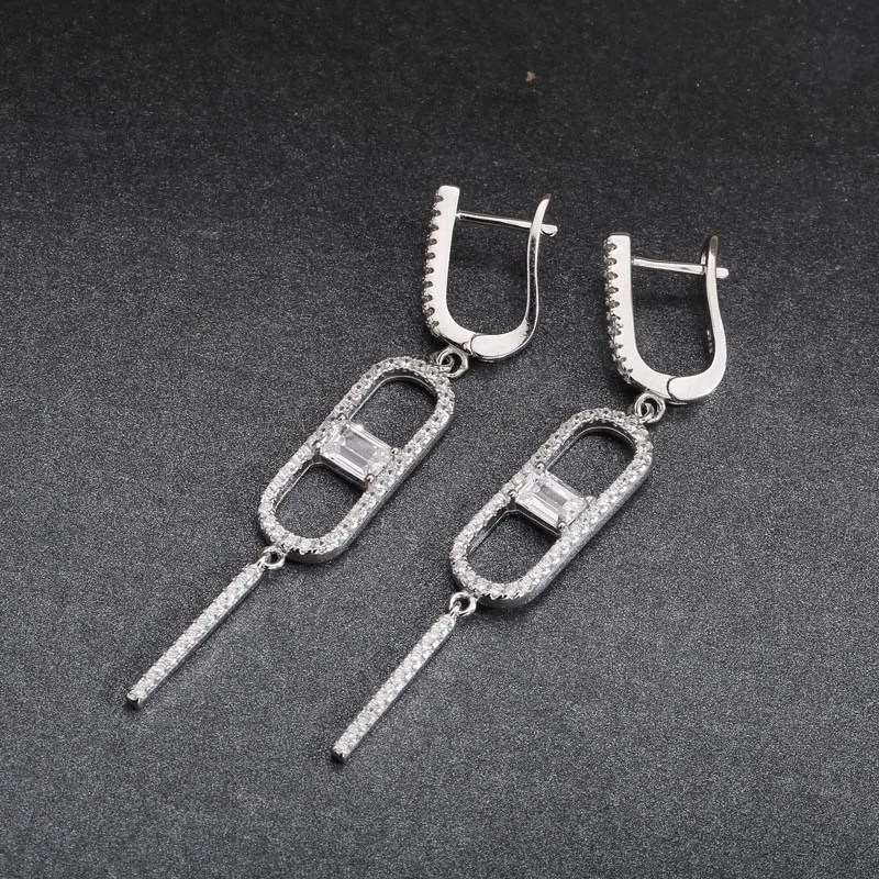 SA SILVERAGE, настоящее 925 пробы, серебряные серьги-капли для женщин, Простые Длинные серьги ...