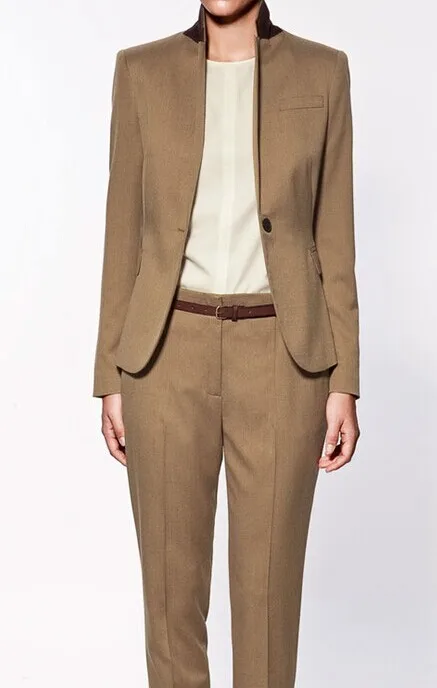 2017 High Quality New Arrival Formal Women Suit Custom Made Brown ...