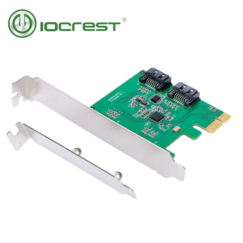 IOCREST 2 Port SATA III PCI e 2.0 x1 Card with Low Profile Bracket ...