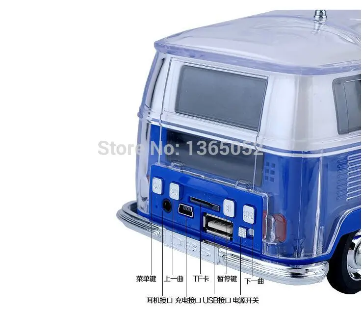 (Специальная цена) 1 шт. led crystal VW bus bluetooth Колонка WS267BT ...