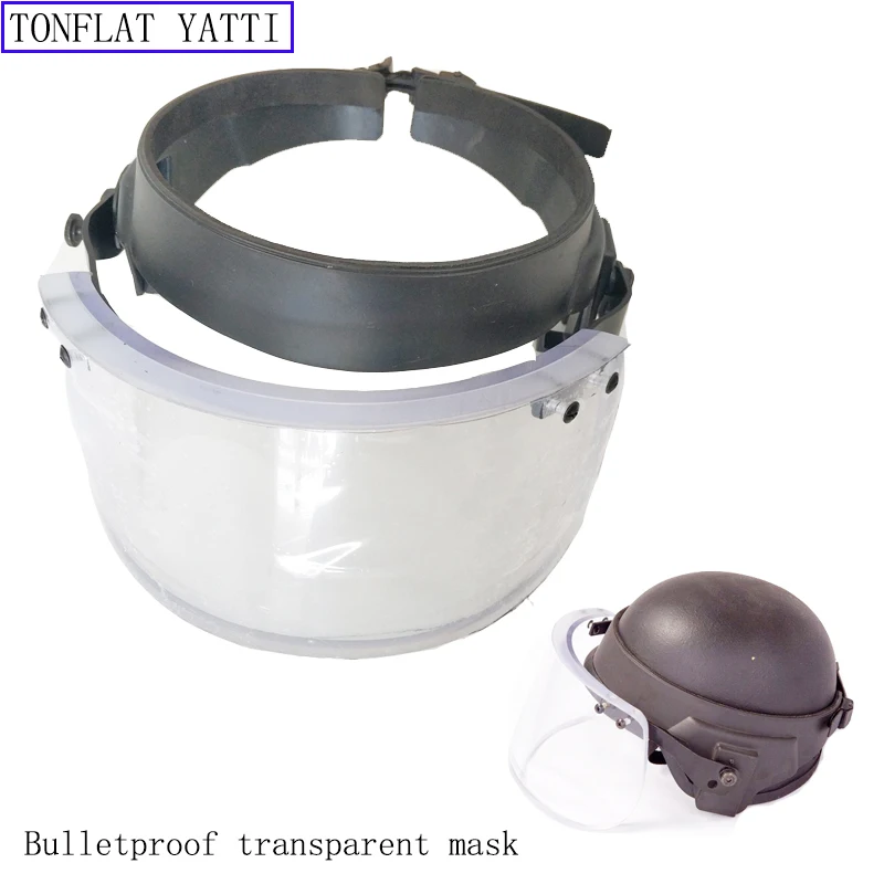 Bullet Proof Glass Face Shield Military Tactical NIJ IIIA Transparent ...