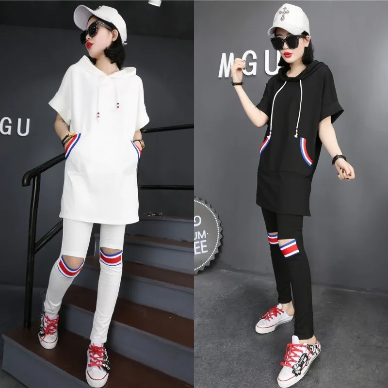 2018 Ms. novo temperamento moda selvagem longo manga curta roupas ...