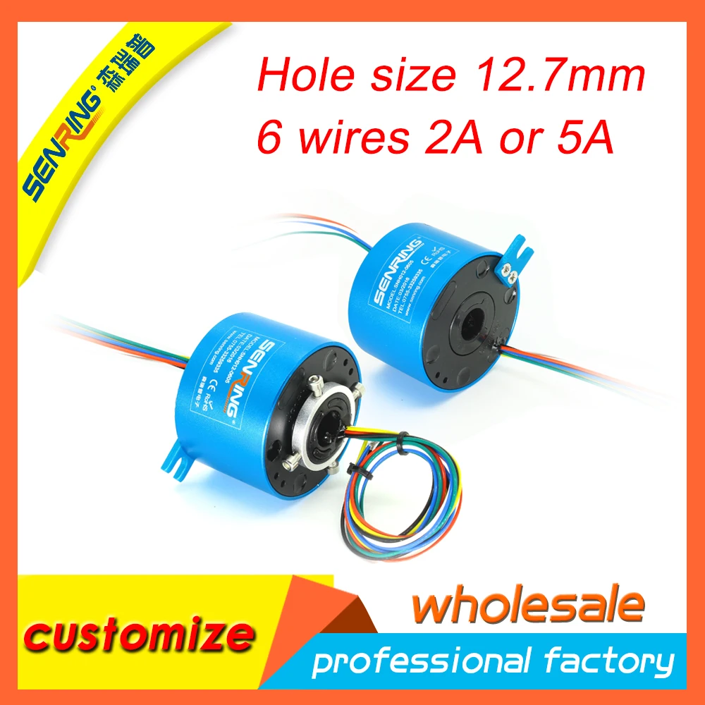 Slip Ring Hole Size 12 7mm 6 Wires 5A For Through Bore Slip Ring in