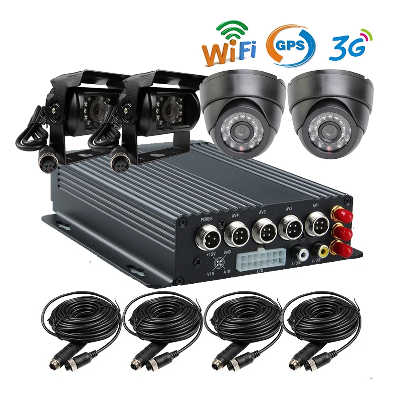 Free Shipping 4 Channel 128GB SD 3G GPS WiFi Mobile Vehicle Car DVR ...