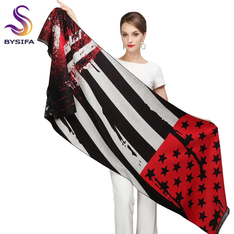 Red Black Scarf Shawl | Red Black Shawl Women | Star Cotton Shawl Scarf ...