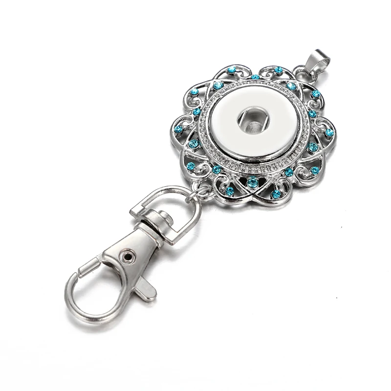 New 18mm Snap Button Keychains Lobster Clasp Snap Keychain Crystal ...