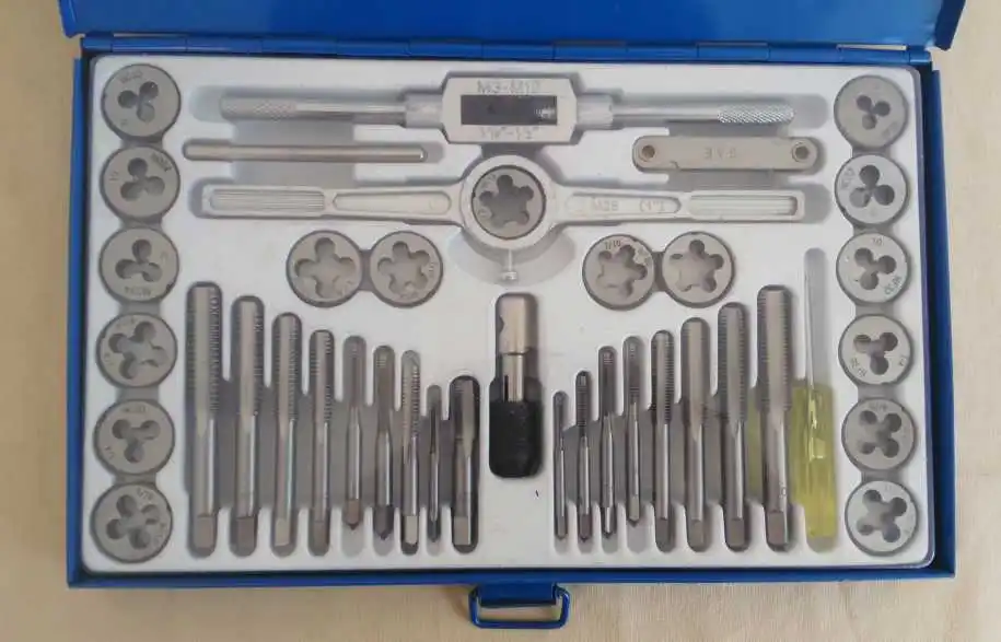 Free Shipping 40 Pcs Inch Threading Tap And Die Set, Thread Tap Tools ...