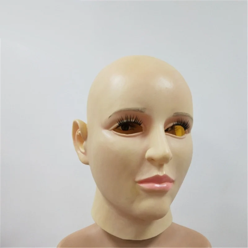 New Artificial Man Latex Mask Hood Full Face Wig Human Skin Face ...