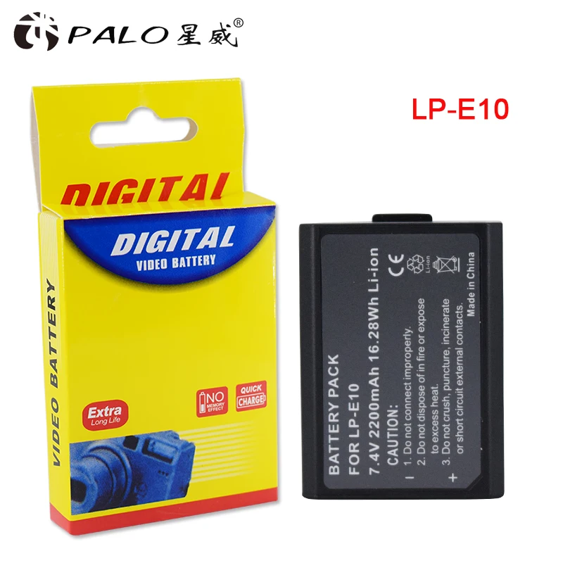 Batería LP E10 LPE10 de 2200mAh para cámara Digital Canon EOS Rebel T3 ...