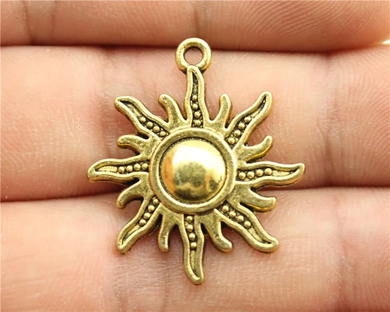 Aliexpress.com : Buy 8pcs 28*25mm Antique Gold Sun Charms from Reliable ...