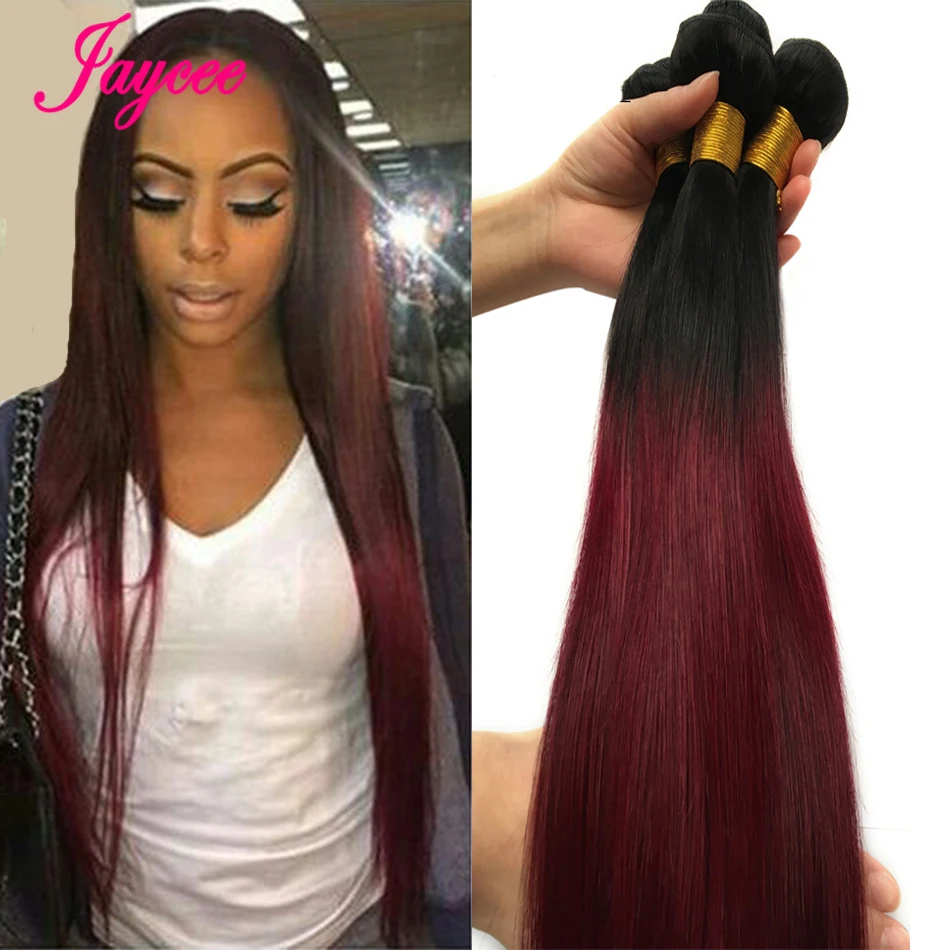 99J Peruvian Virgin Hair Straight 4Bundles Human Red Hair Bundles ...