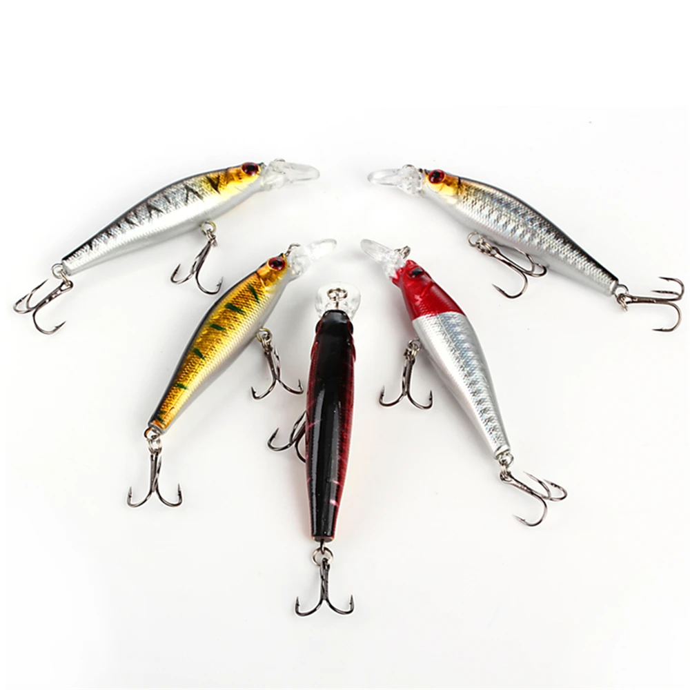 1PC 9CM/7.6G Minnow Fishing Lure With 6# Hooks Fish Wobbler Pesca ...