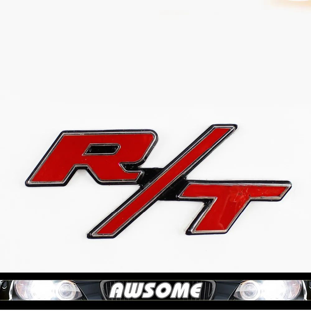 1x Car Fender Rear Tailgate Red Rt R/t Emblem Decal Sticker 1995-2010 ...