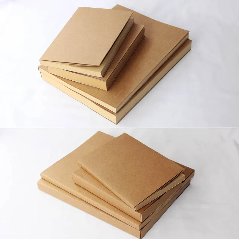 32K And 16K Size Blank Kraft Paper Notebook Vintage Doodle Pad Student