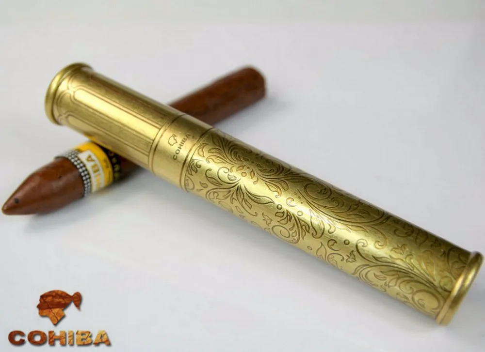 portable metal Cigar Humidor tube Case Travel with Cuban cigar ...