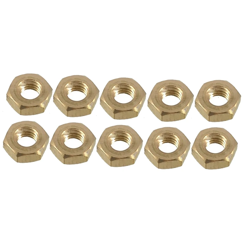 10 Pcs Brass M8 8mm Diameter Thread Hexagonal Screw Nuts-in Nuts from ...