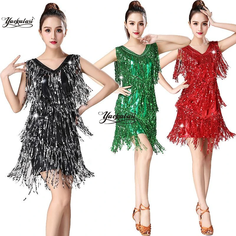 Performance 2019 Women Dance Clothes Salsa Costume with Necklace ...