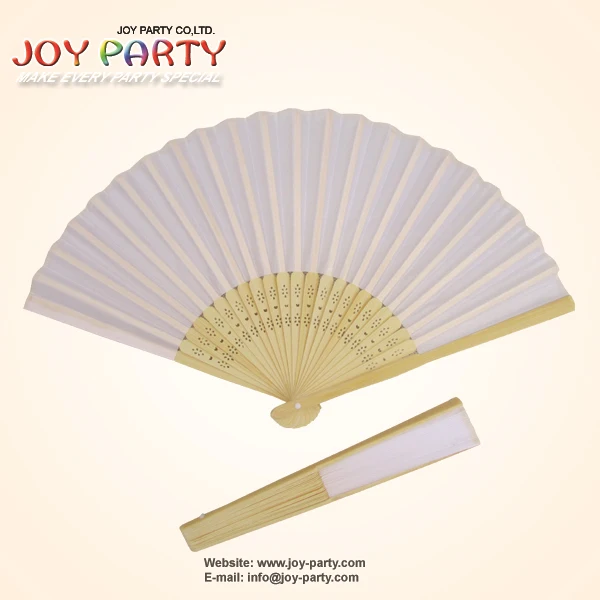10pcs/lot 21cm White Color Fabric Hand Fan, Silk Hand Fan Wedding Party ...