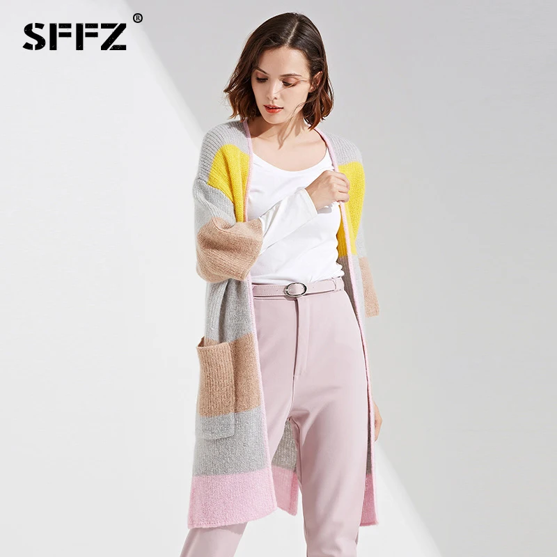 SFFZ 2019 nuevos suéteres delgados de mujer cárdigans moda Casual punto ...