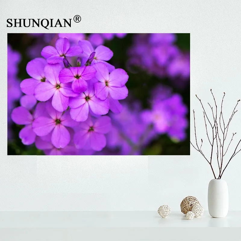 Nice New purple flowers Poster Custom Canvas Poster Art Home Decoration ...