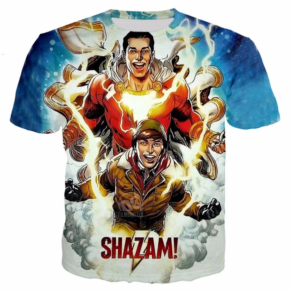 Shazam 3D Printed T shirts Men Shirts 2019 Newest Short Sleeve Comics ...