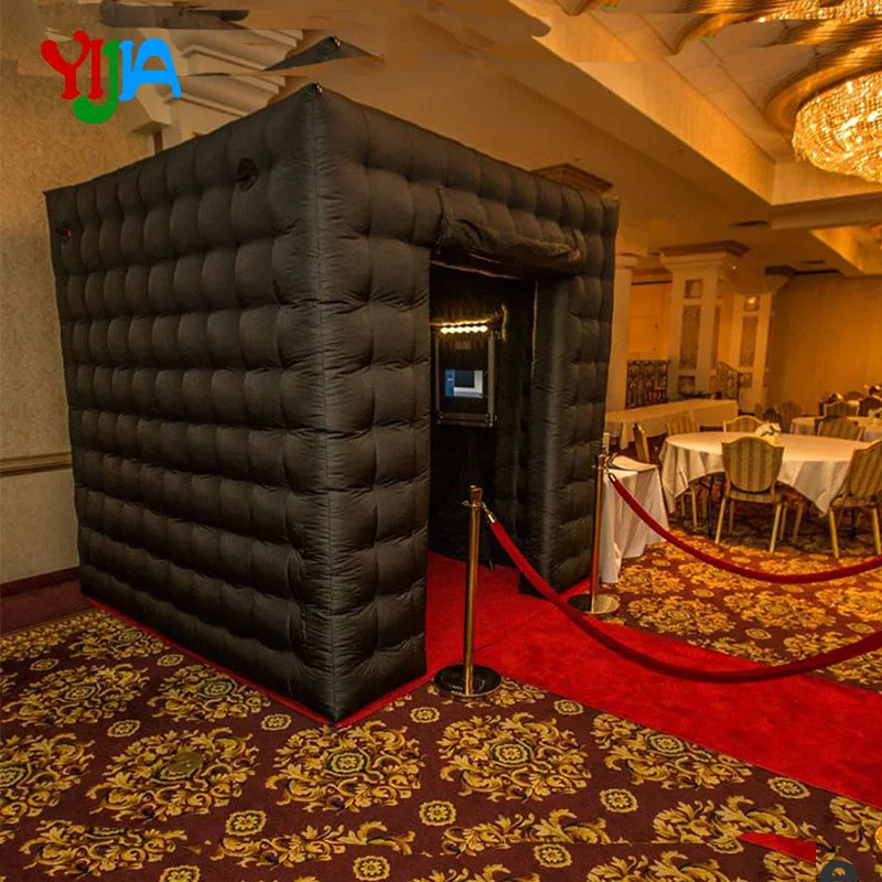 No LED Lights 2.5M Whole Black /White Inflatable Photo Booth backdrops ...
