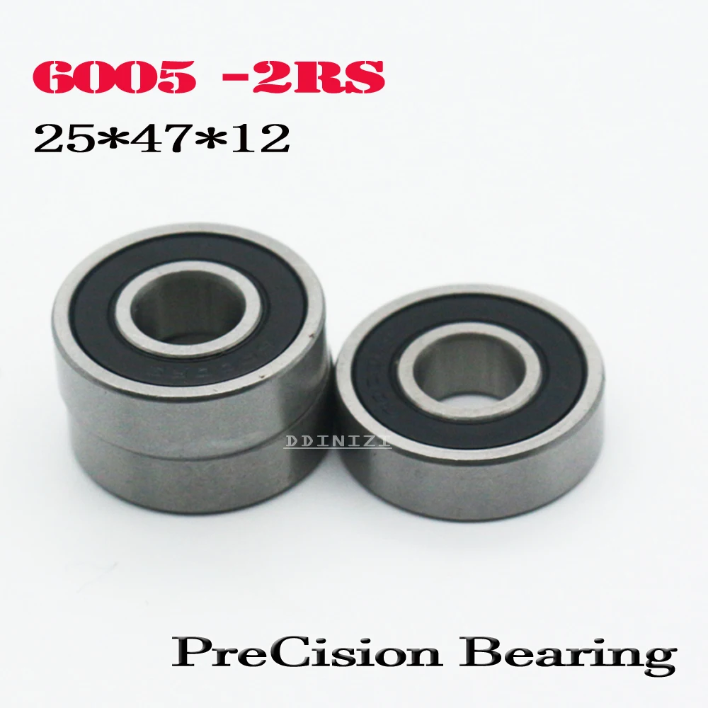 6005RS Bearing ABEC 3 25X47X12 mm Deep Groove 6005 2RS Ball Bearings ...