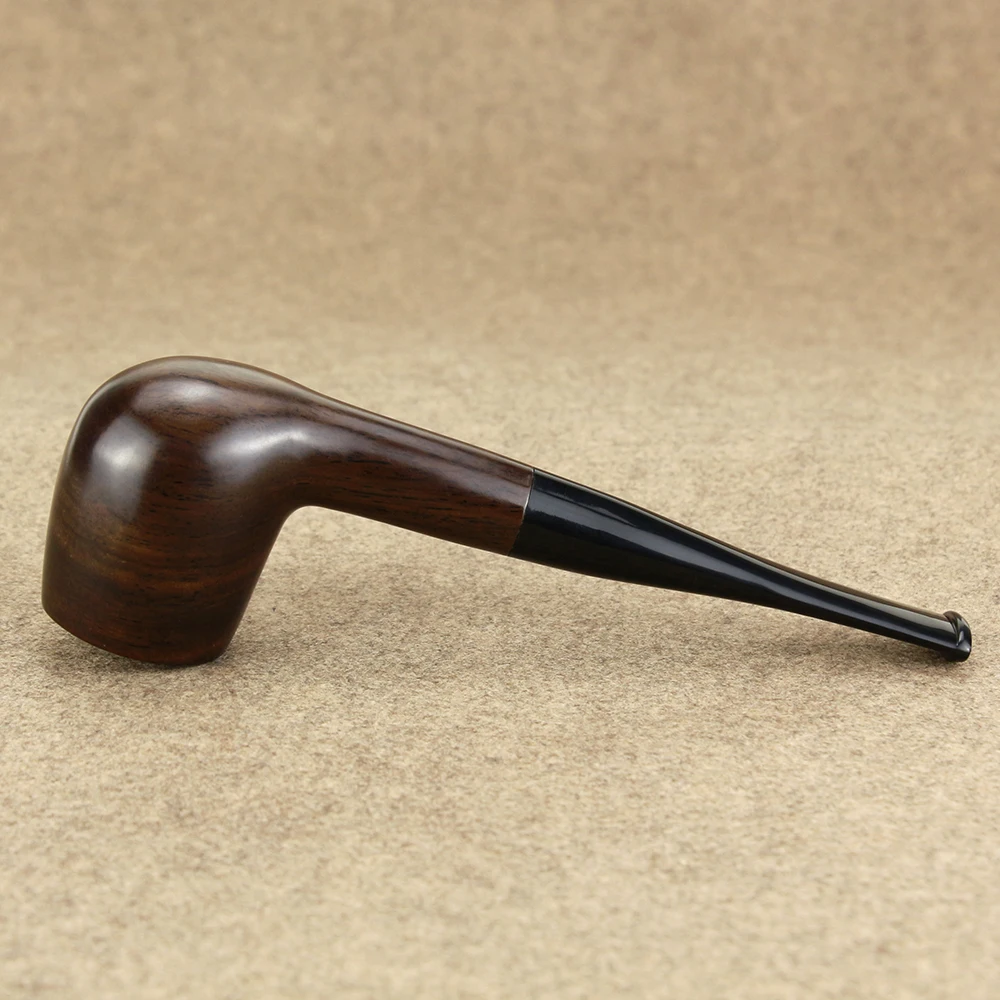 Classic Straight Wooden Pipe Best Ebony Wood Pipe 9mm Filter Tobacco ...