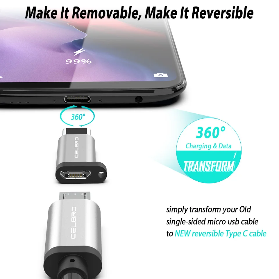 מתאמי - USB 3.1 Type C OTG Adapter Micro USB Female to Type C Male ...