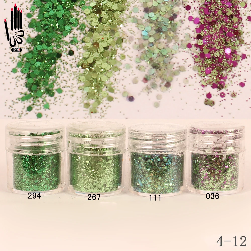 1-Jar-Box-10ml-3D-Nail-Grass-Green-Color-Mix-Nail-Glitter-Powder ...
