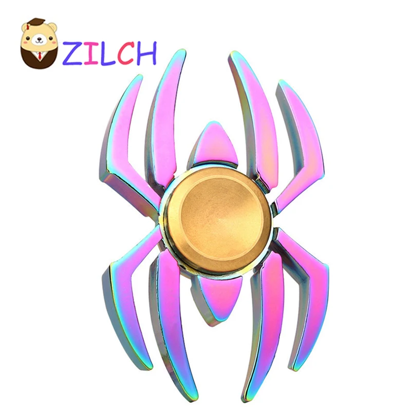 Fidget Spinner Rainbow EDC Spider Spinner Finger Fidget Gyro Focus Toy ...