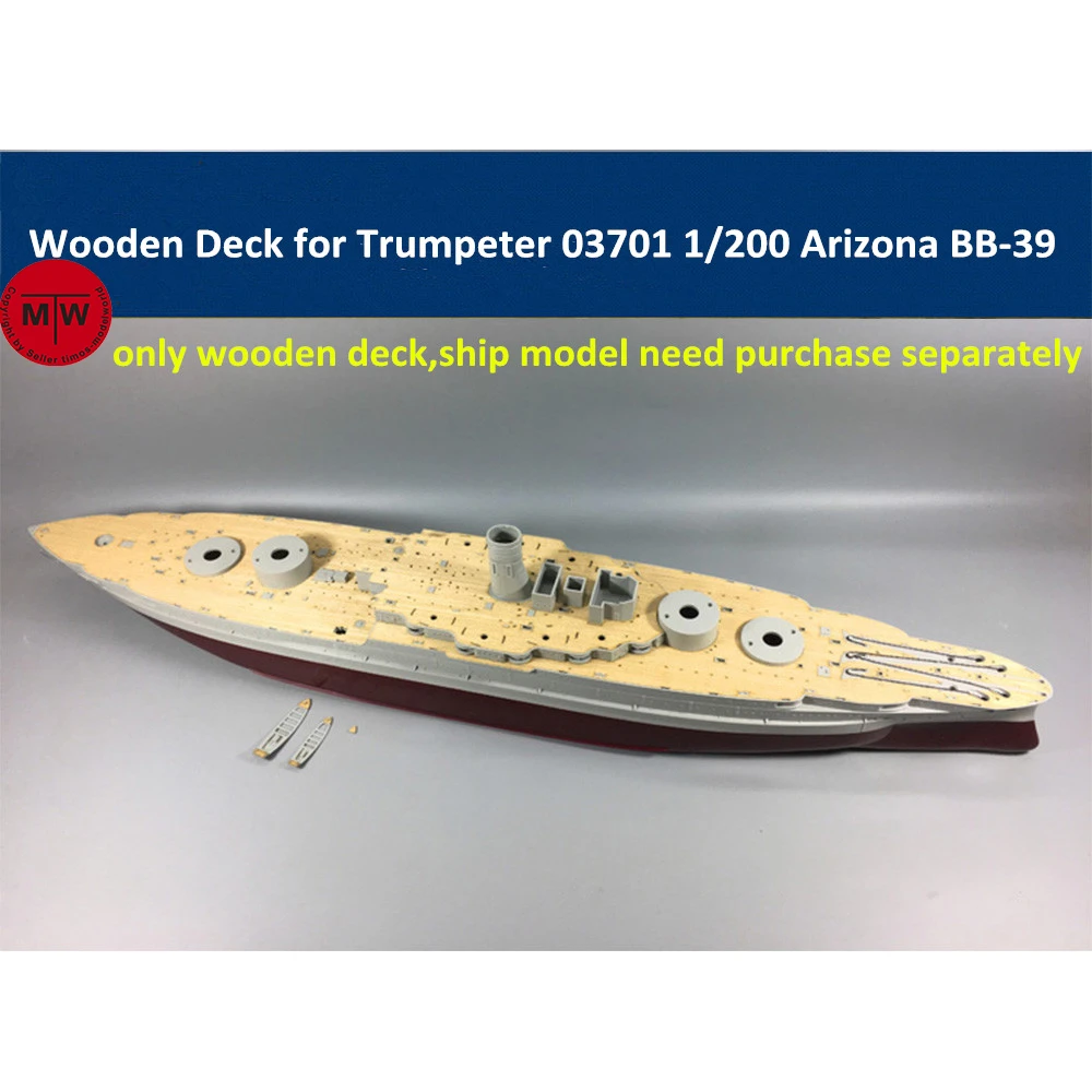 1/200 Scale Wooden Deck For Trumpeter 03701 Uss Arizona Bb-39 Ship ...