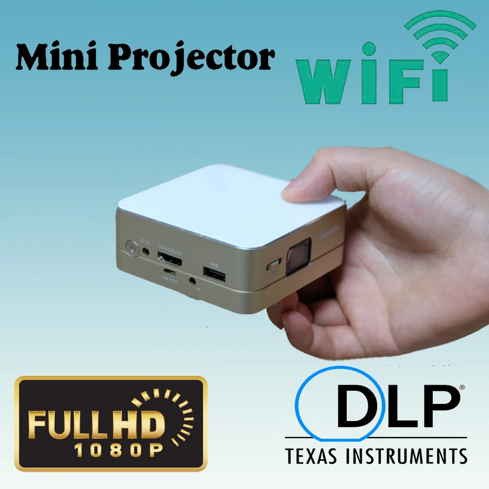 LED Video HD Mini Pico Projector 4K Decoding DLP Display Portable with ...