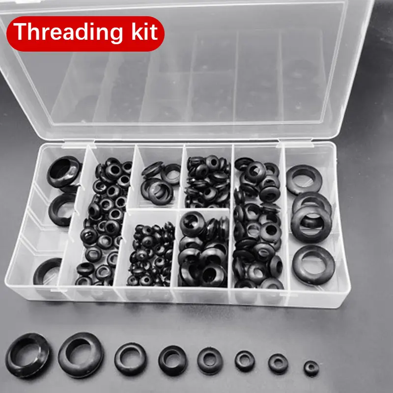Round Rubber Grommet 180Pcs Round Rubber Durable Grommet Assortment Kit ...