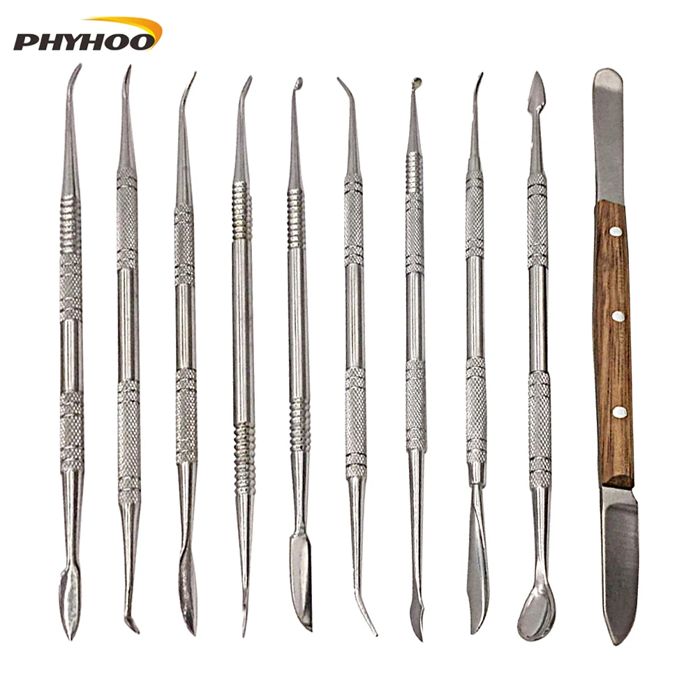 10 Pcs/set Dental Lab Equipment Wax Carving Tools Set Surgical Dentist ...