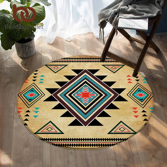 onlinestore discounts Round Southwestern Rug, 8ft Round Rug, Round Gray ...