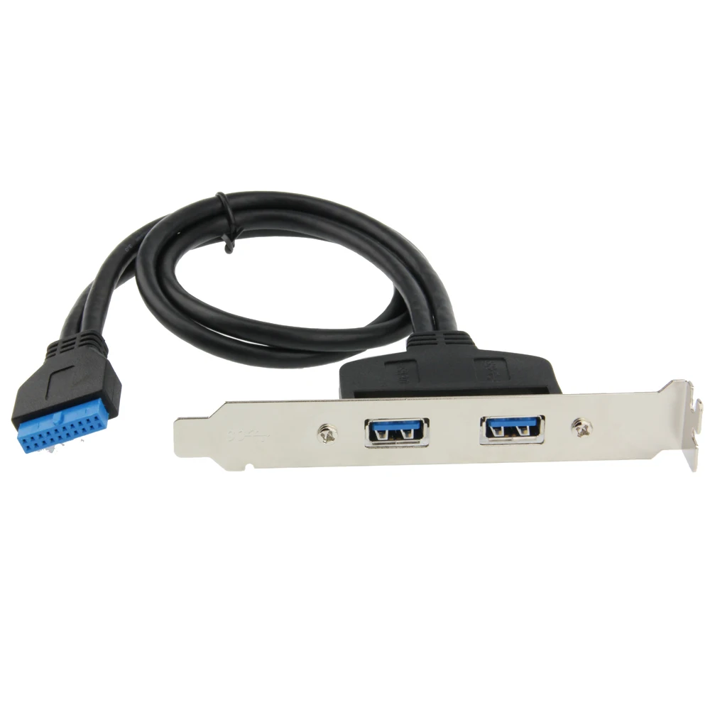 1.5ft 19 / 20 Pin female USB header to Dual USB 3.0 Tyep A Female Cable ...