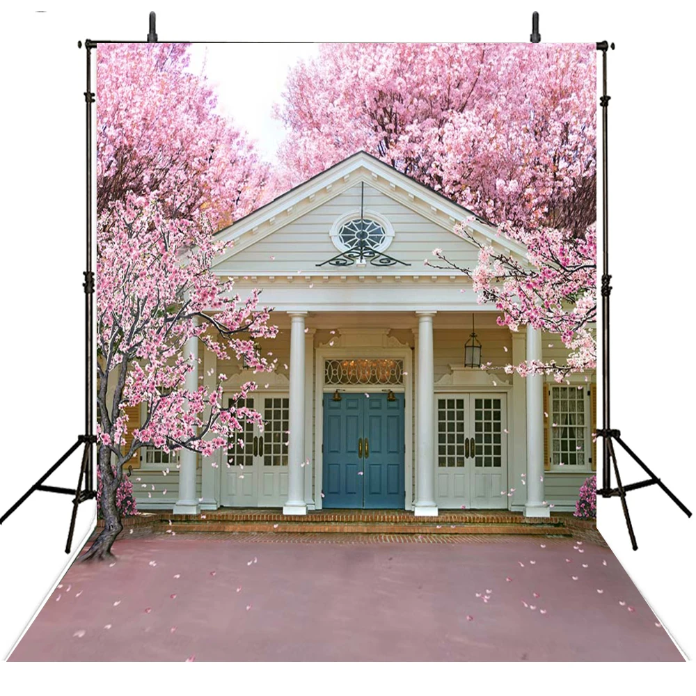 Pink Flowers Photography Backdrops Scenic Vinyl Backdrop For ...