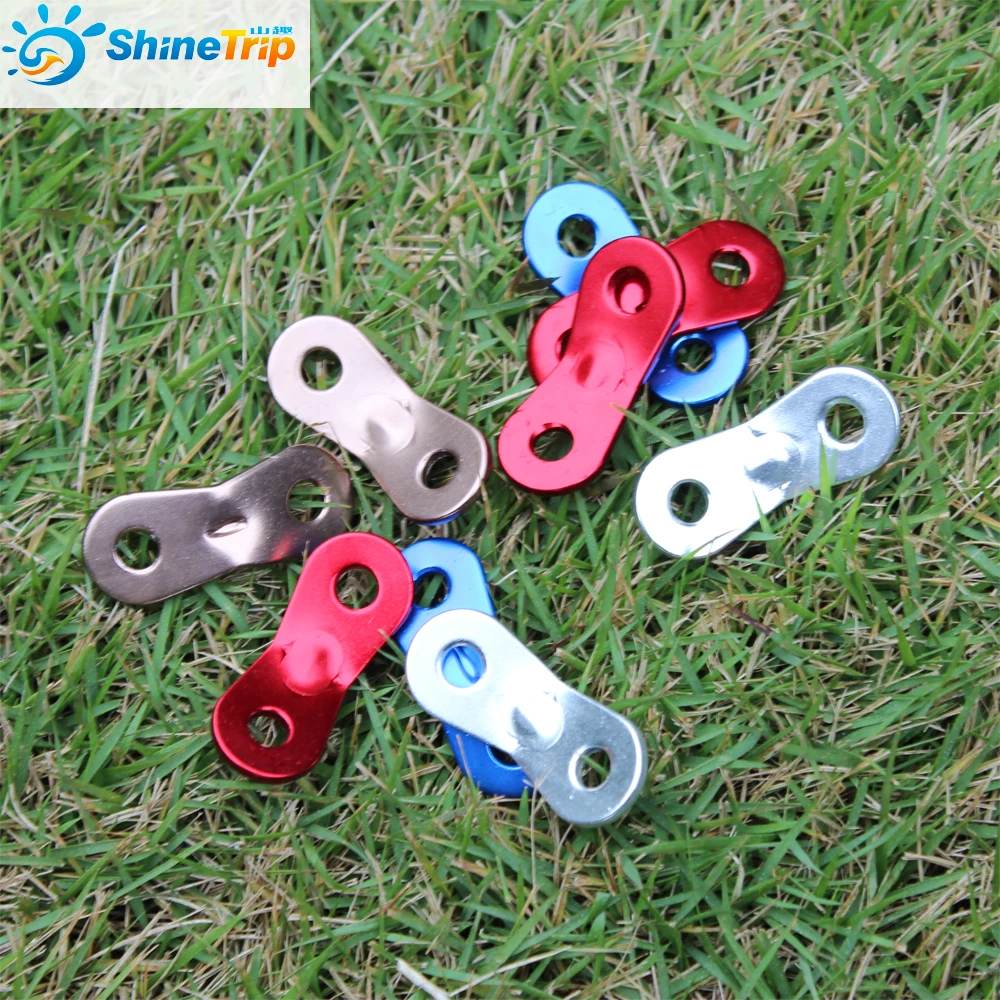 20pcs/lot Metal Aluminum Alloy 2 Hole Tent Rope Stopper Tightening Hook ...