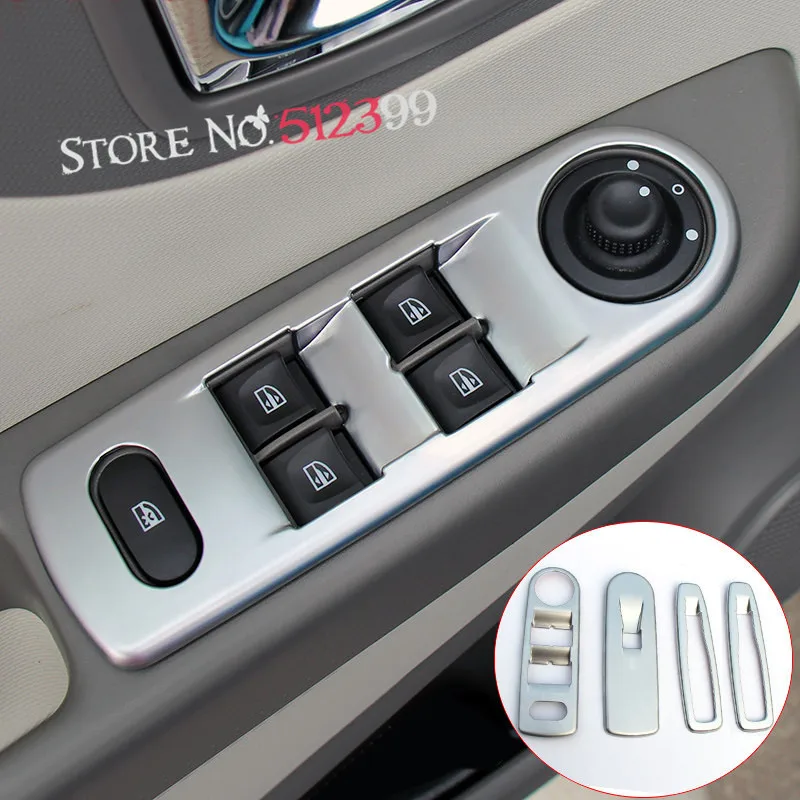 4*/ set Inner Door Window Lift Lifter Switch Cover Panel Trim For ...