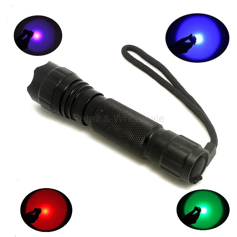 501B Green/Red/Blue/UV Purple LED Light 300 Lumen XPE Lanterna Mini ...