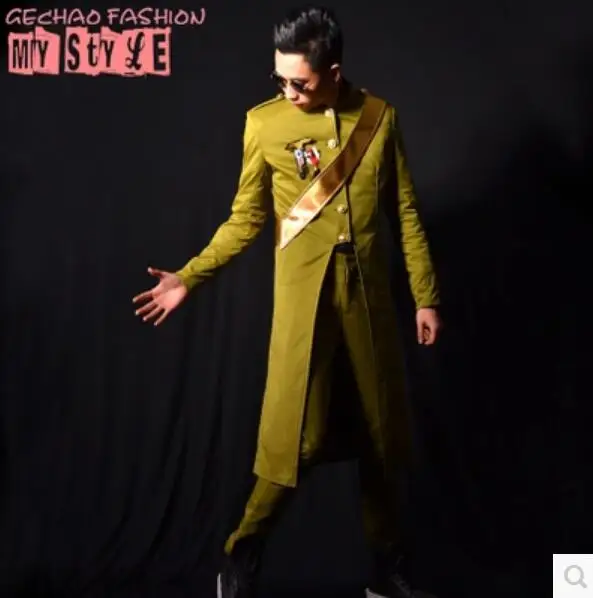 S 5XL ! 2017 New Plus size Men's singer clothing Fashion Army green ...