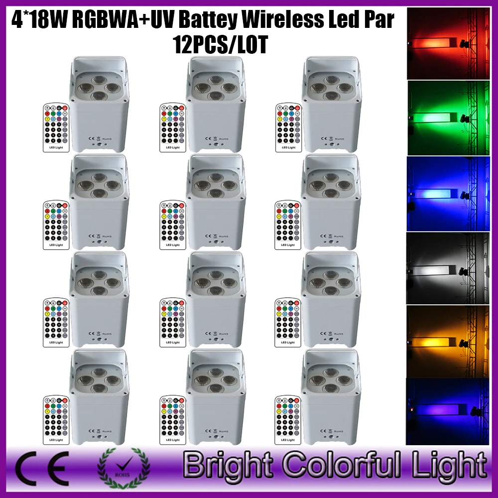 12XLOT Freedom Par Hex 4 Wireless Battery Powered LED Stage Lights 4 ...