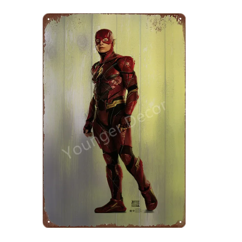 Marvel Avengers Infinity War Superhero Metal Signs The Flash Black ...
