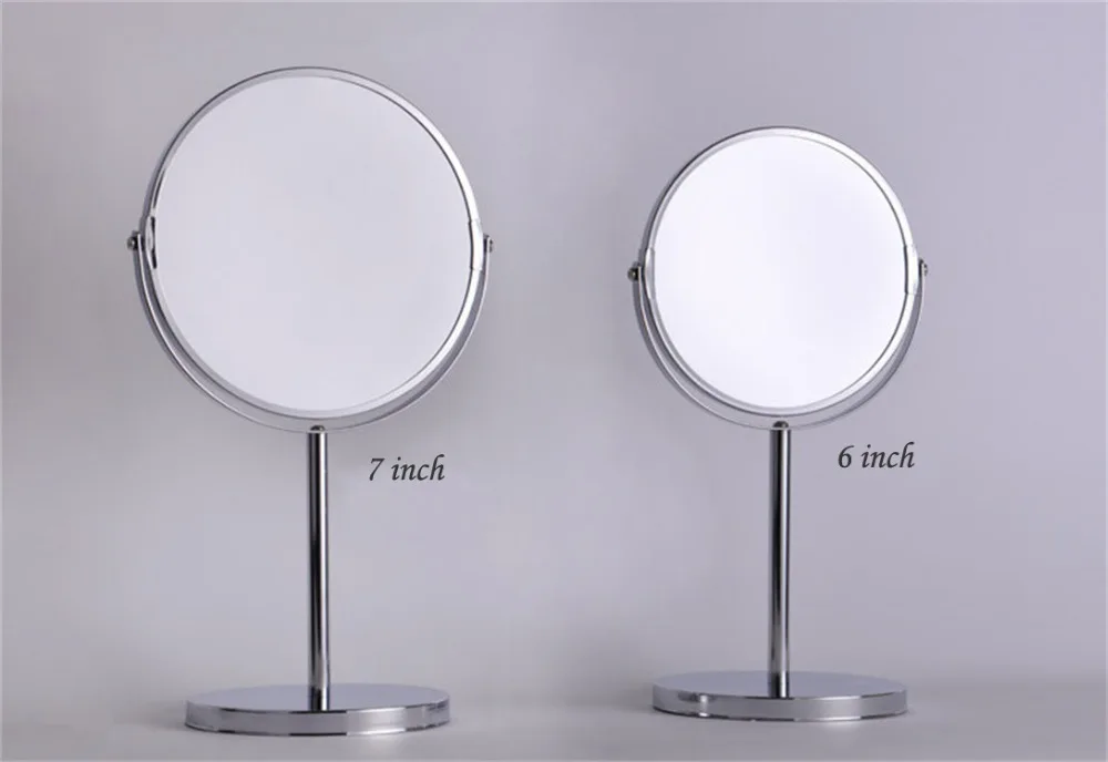 6 / 7 inch dual Side metal Round Shape 360 degree Rotating Cosmetic ...