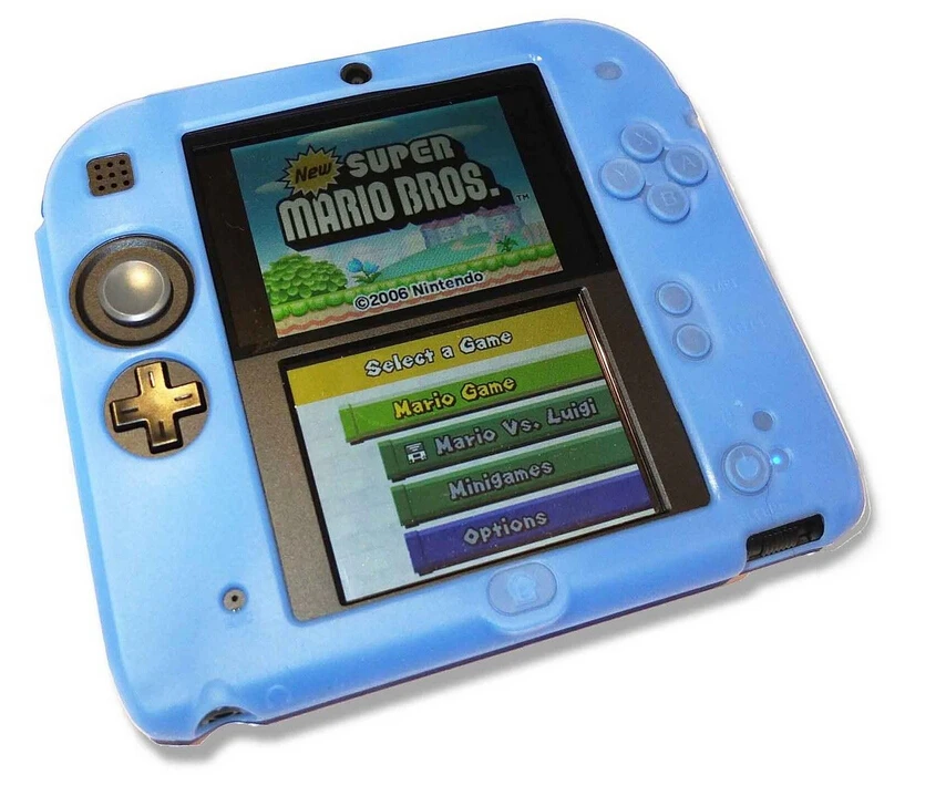 for nintendo 2ds blue color soft silicone protective cover rubber ...