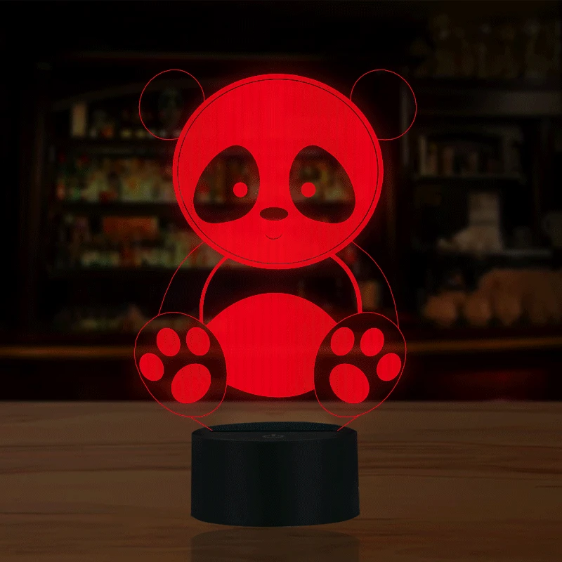 USB Plug Baby Bedroom Night Light Cartoon Pets Panda 3D night light ...